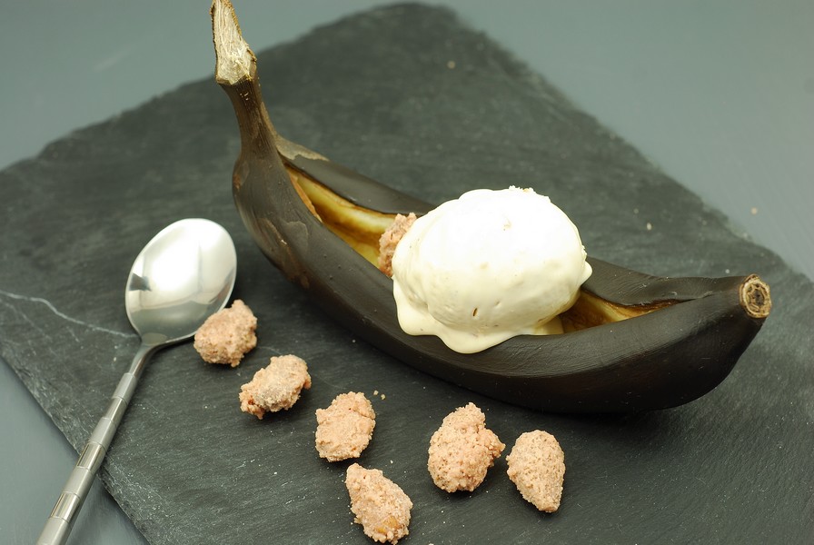 #DESCUBRIENDOSABORES: PLÁTANOS ASADOS CON HELADO DE TURRÓN DE JIJONA ...
